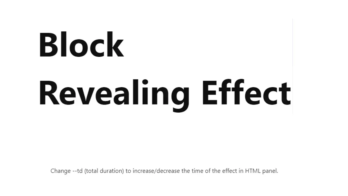 CSS Animation Examples - Css Block Revealing Effect example : CSS Mix