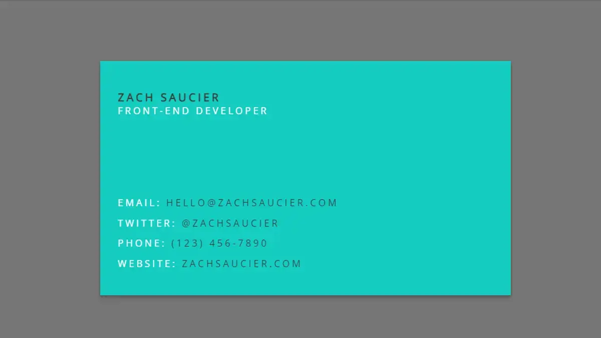 CSS Business Cards - Business Card example : CSS Mix