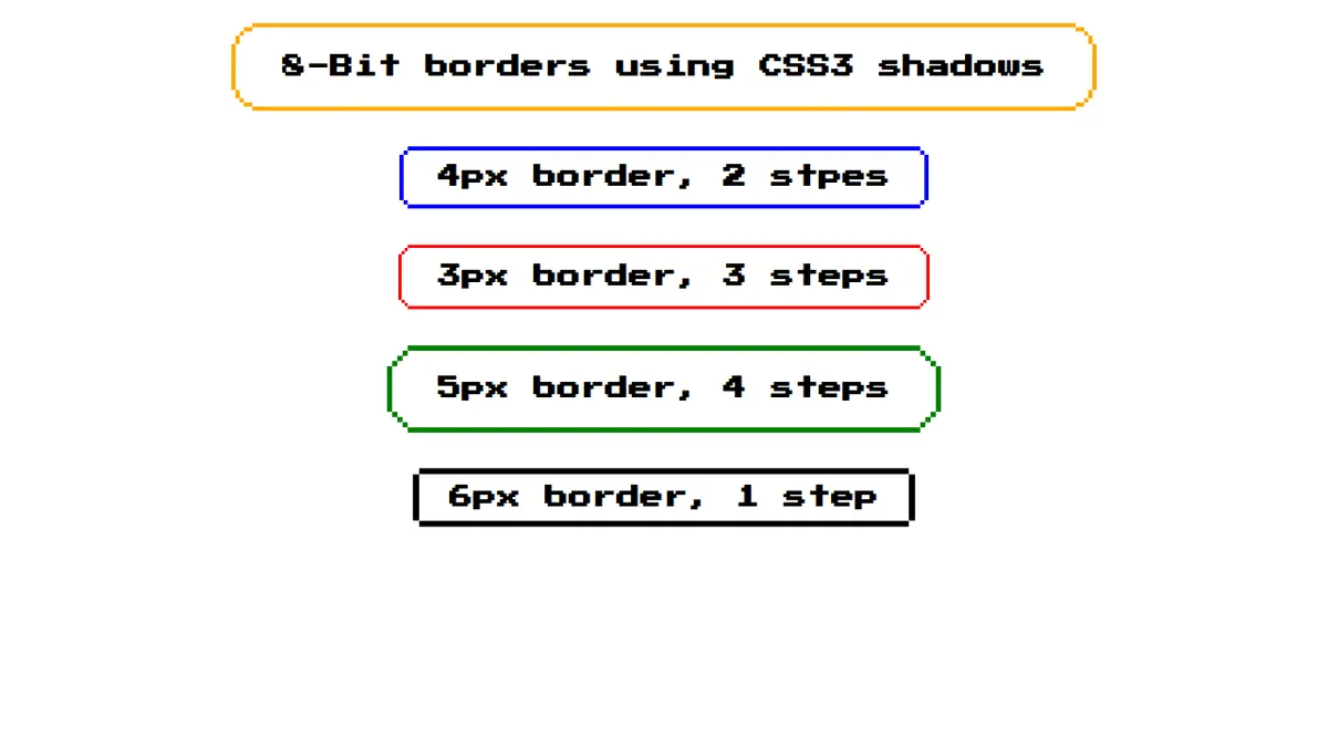 CSS Border Examples - 8-Bit Borders Using Shadows example : CSS Mix