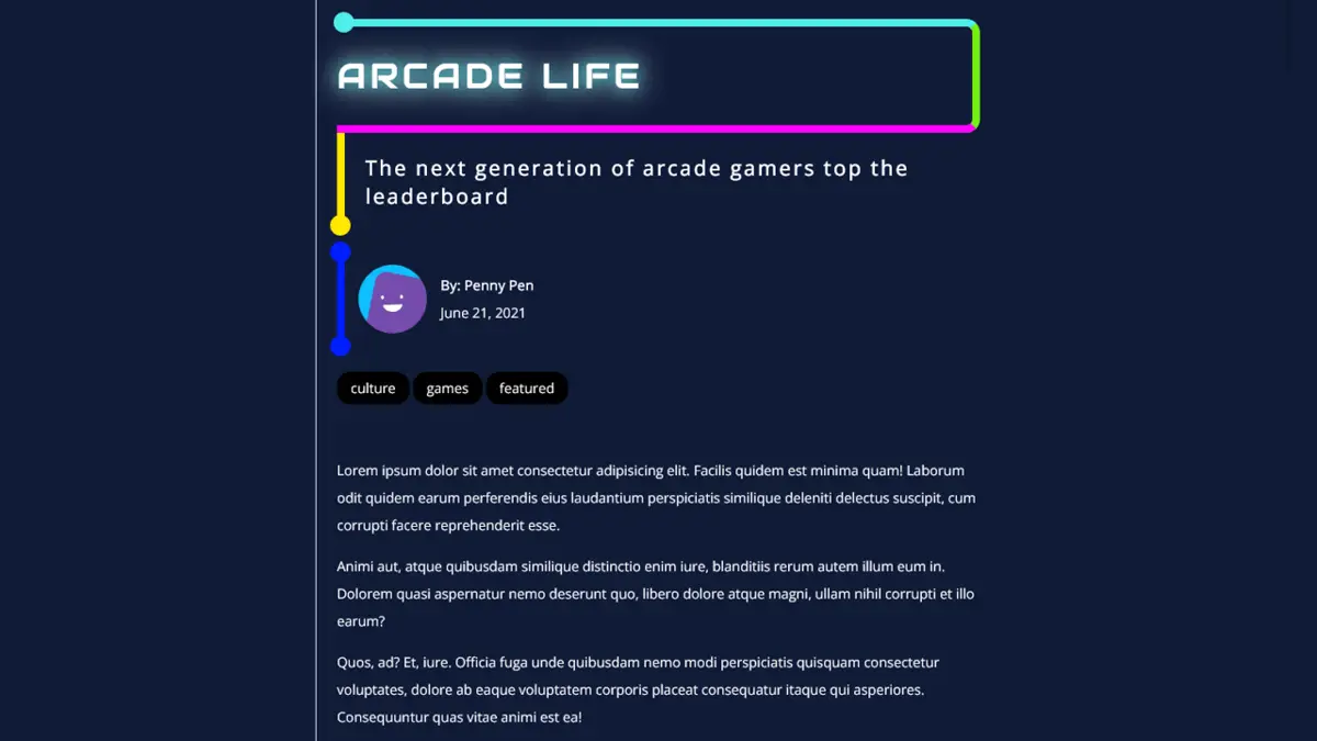 CSS Magazine Layouts - Arcade Life: Magazine Layout example : CSS Mix