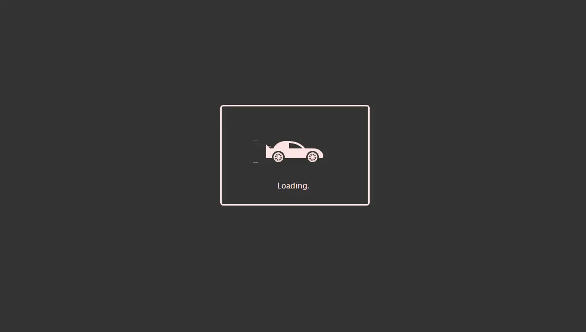 CSS Loaders - Car Preloader example : CSS Mix