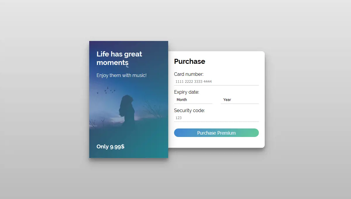 CSS Checkout Forms - Credit Card Checkout Form example : CSS Mix