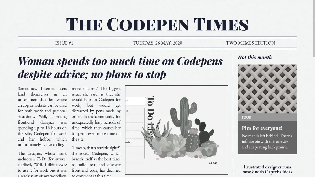 Css Grid Examples Css Grid Newspaper Layout Example Css Mix