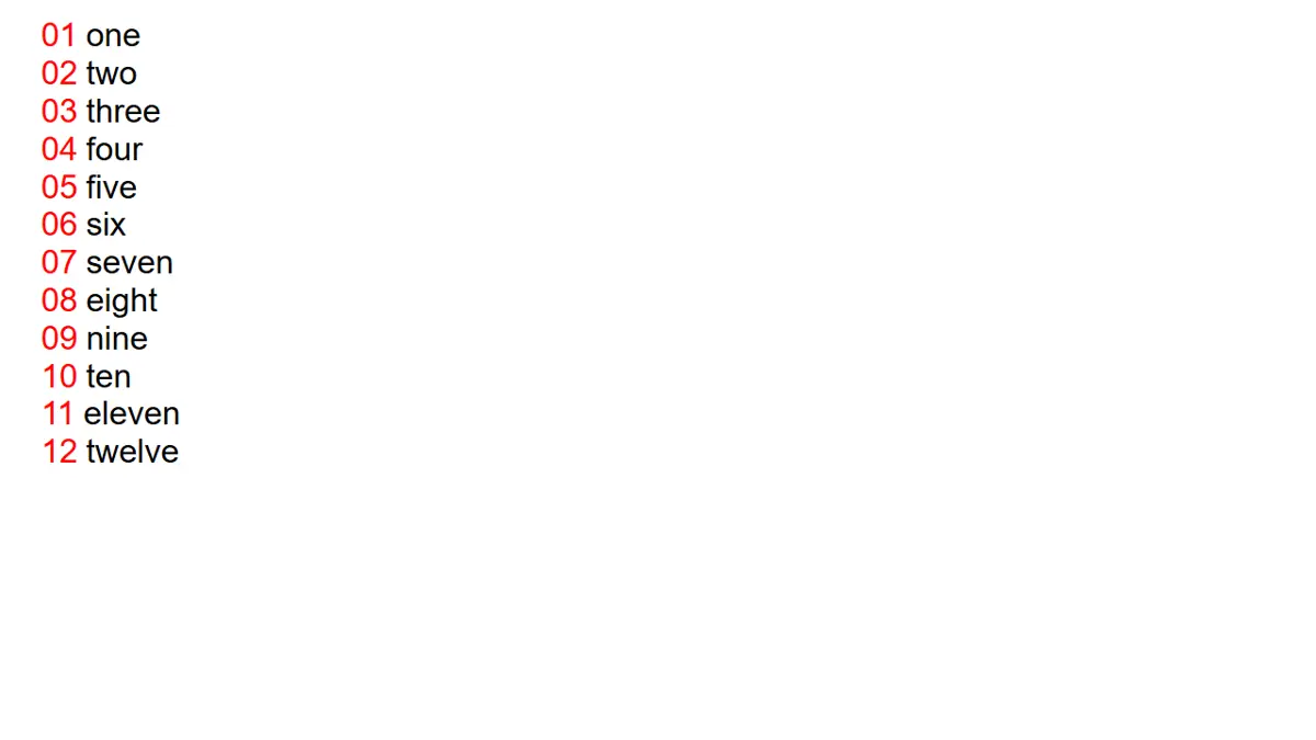 Css Lists Css Ordered List With Leading Zero Example Css Mix 