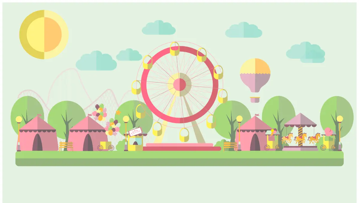 CSS Animation Examples - Flat Design Amusement Park With Css Animation ...