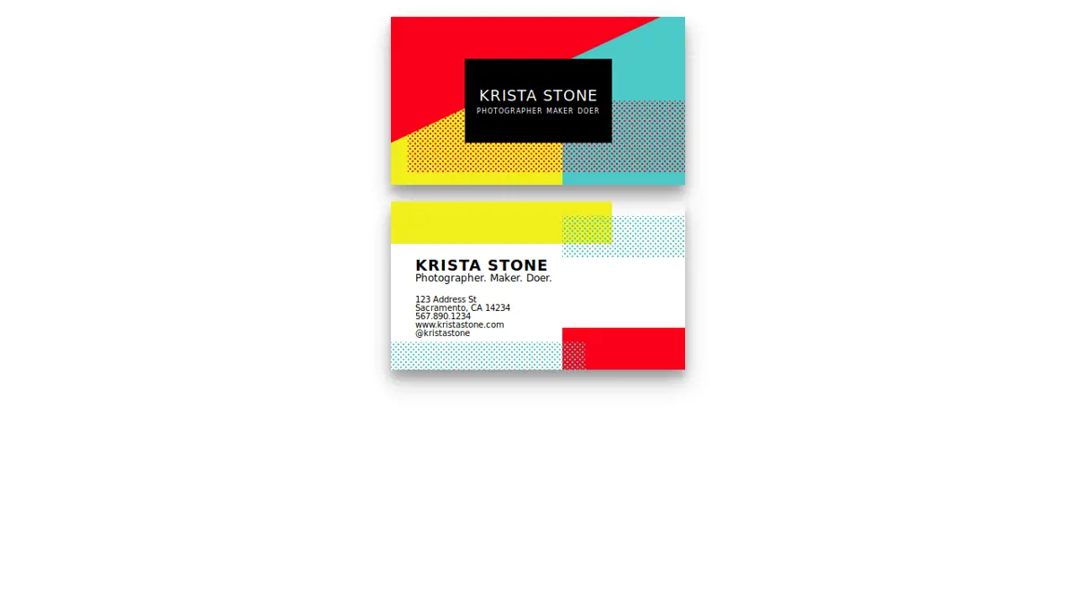 CSS Business Cards - Geometric Business Card With Css Grid example ...