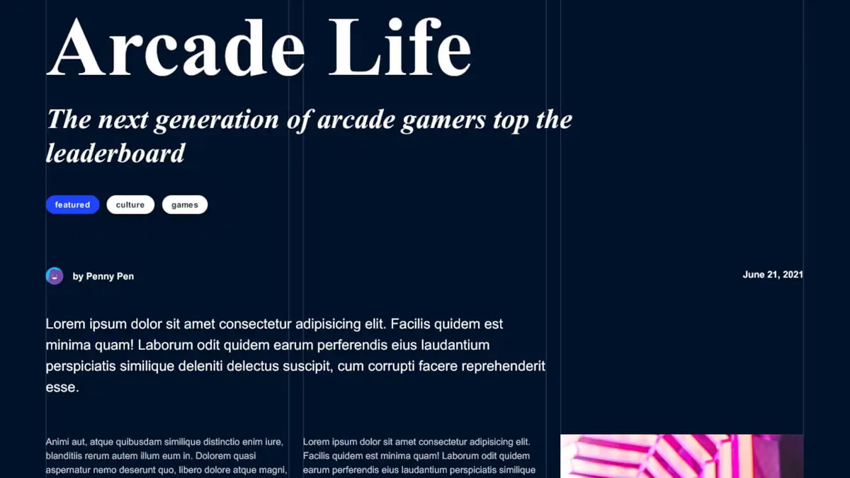 CSS Magazine Layouts - Magazine Layout Dark Version example : CSS Mix