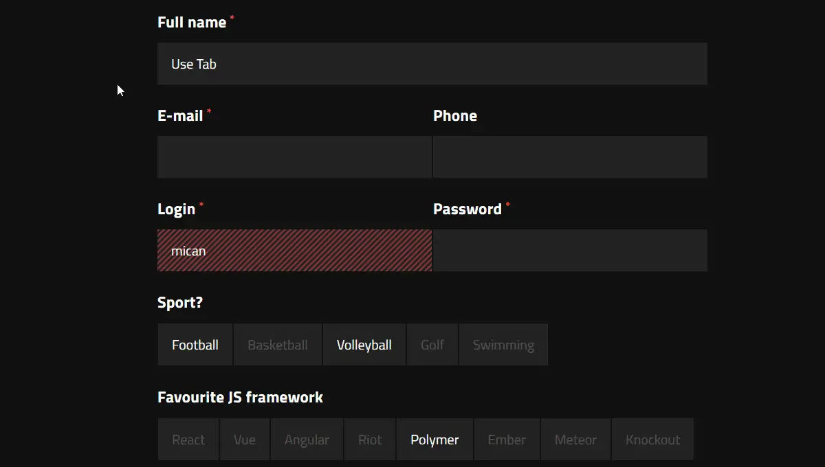CSS Forms - No Questions Asked Form & Magic Focus example : CSS Mix