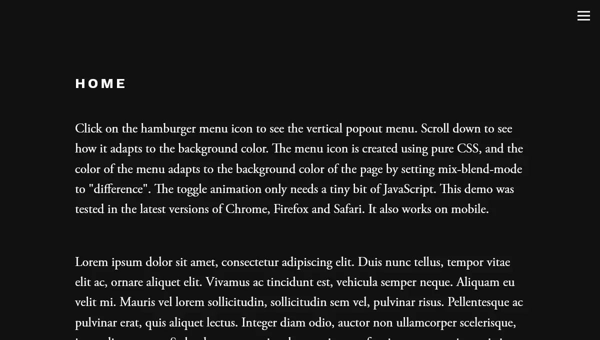CSS Toggle Menus - Vertical Color-Adapting Css Menu example : CSS Mix