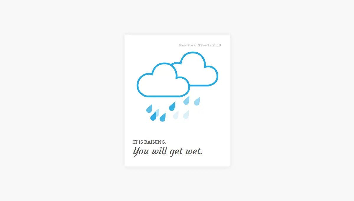Css Weather Widgets Weather Widget With Css And Svg Raining Example Css Mix