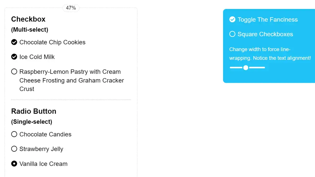 Checkboxes CSS - Fancy Checkboxes And Radio Buttons example : CSS Mix