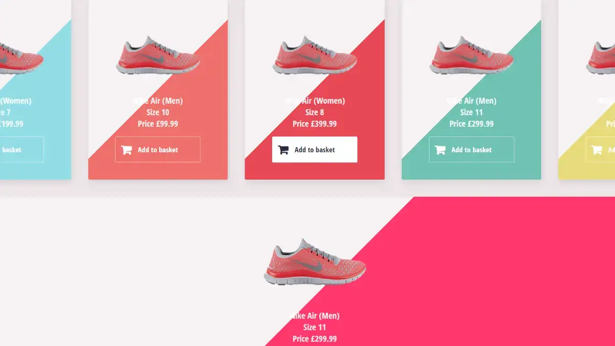 jQuery Cards - Flexy Product Cards example : CSS Mix