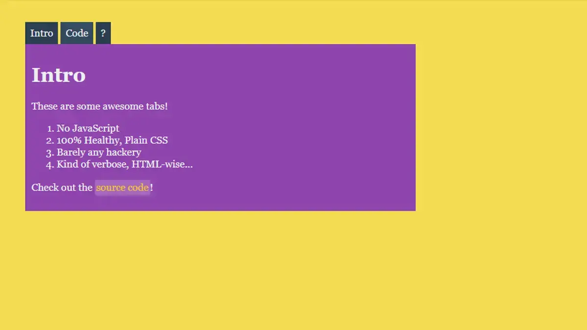 Css Tabs Tab Controls Using Html And Css Example Css Mix