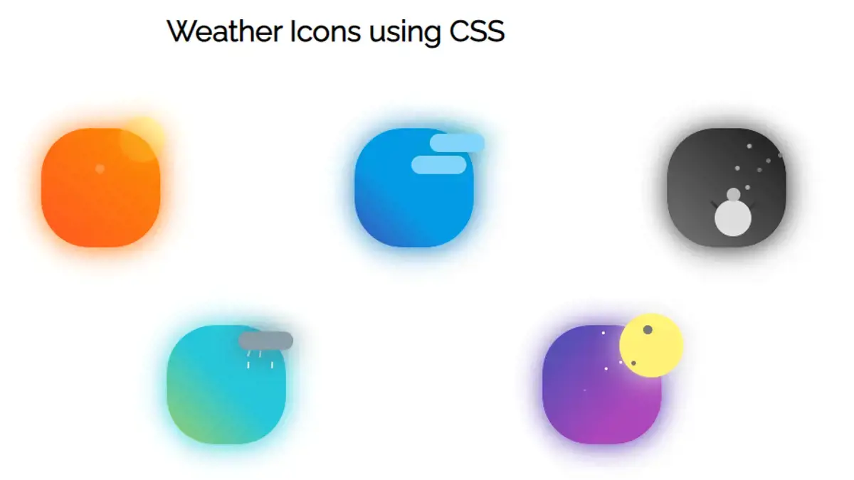 CSS Weather Icons - Animated Weather Icons example : CSS Mix