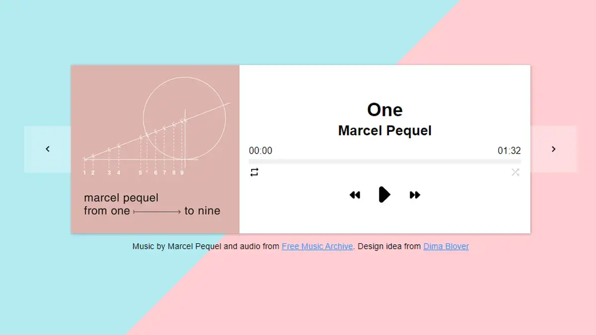 JavaScript Music Players - Music Player example : CSS Mix