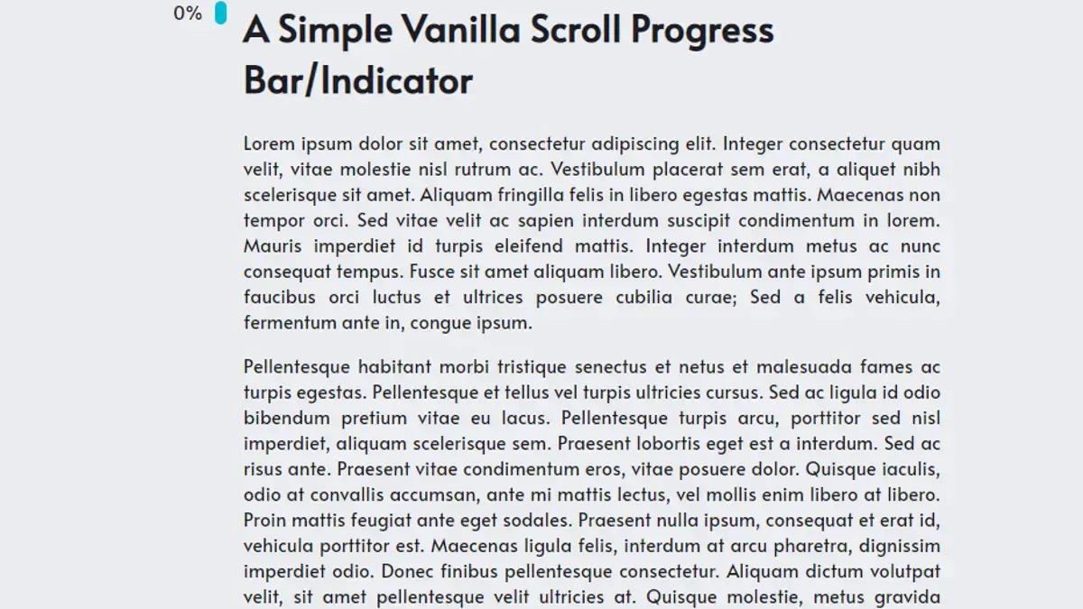 JavaScript Progress Bars - Vanilla Scroll Progress Bar/Indicator ... JavaScript Progress Bars - Vanilla Scroll Progress Bar/Indicator ...