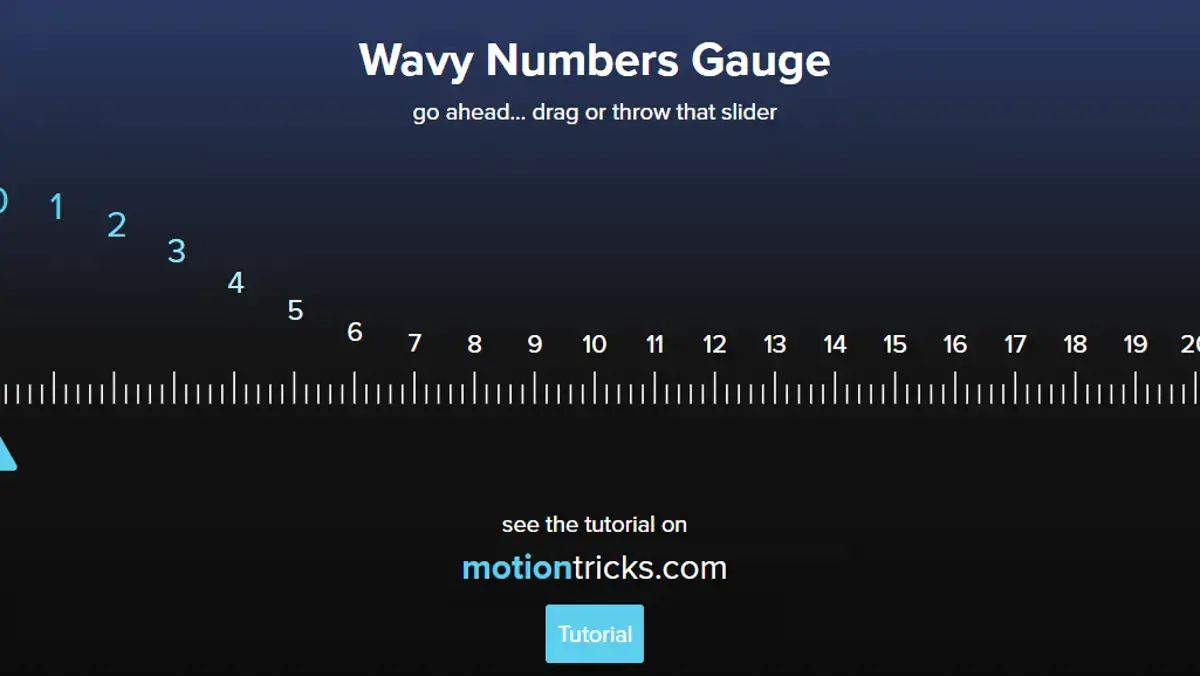 JavaScript Range Sliders - Wavy Numbers Gauge example : CSS Mix