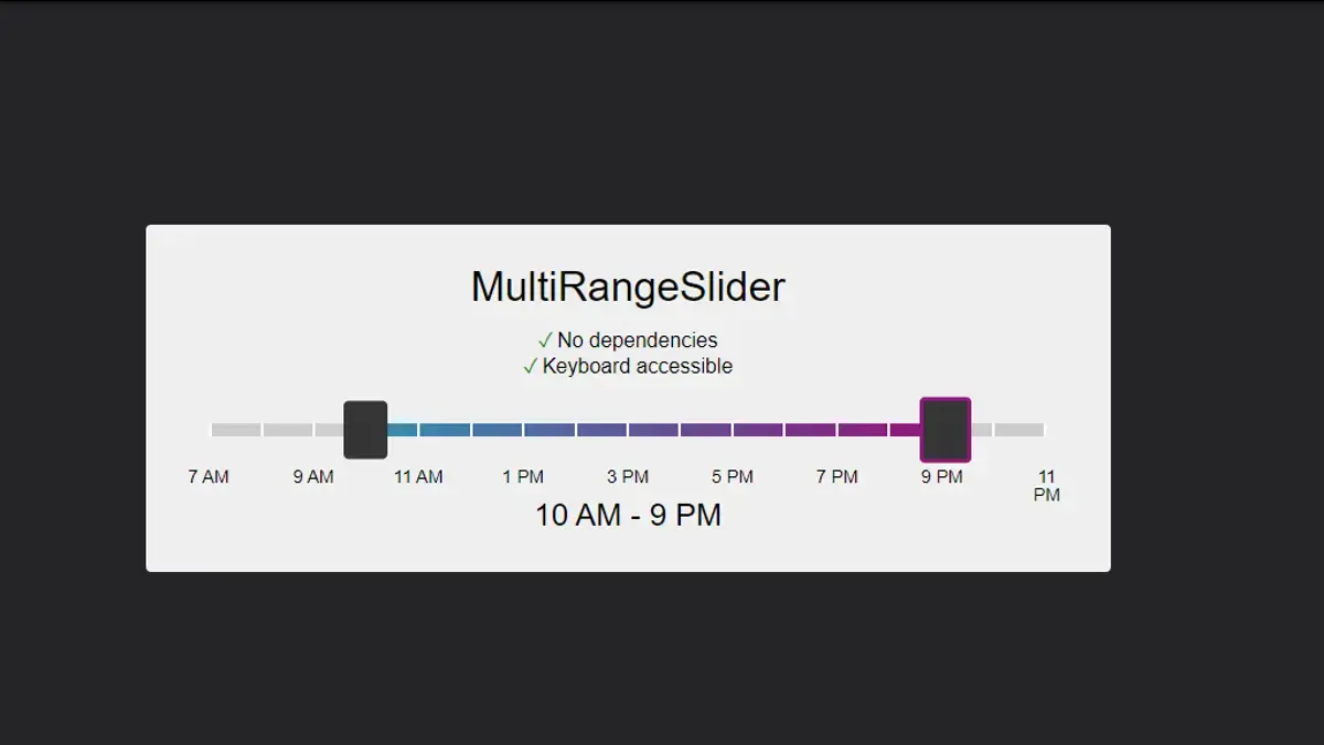 JavaScript Range Sliders - Multi-Range Slider example : CSS Mix